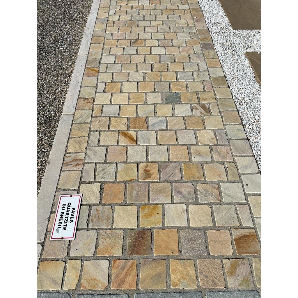 Pavés en pierre quartzite claire - Ligerio