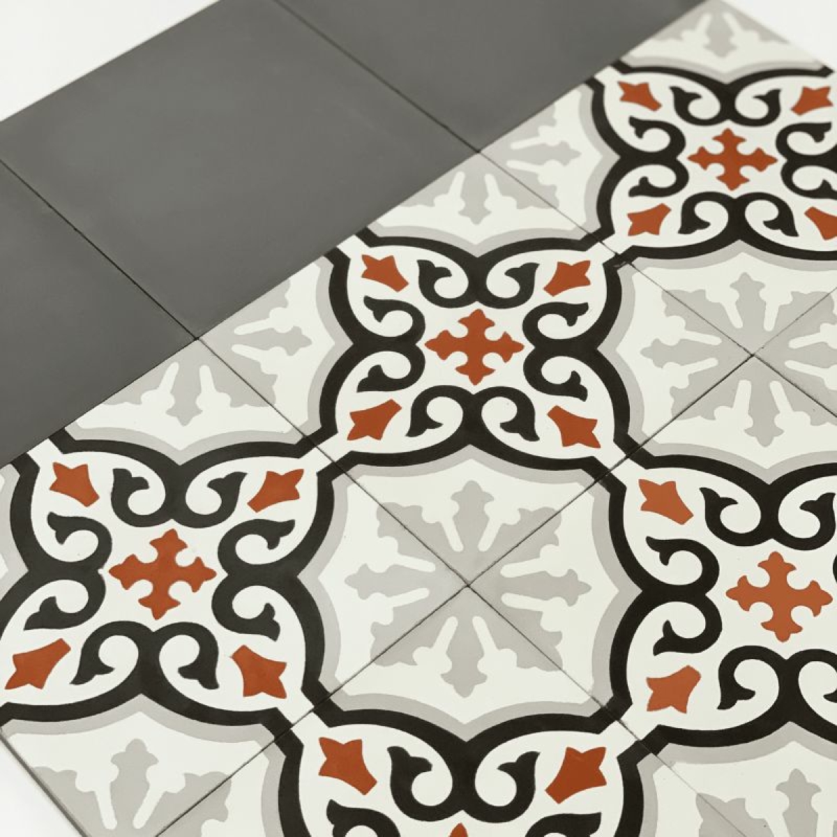 Carreau de ciment rouge et noir - Ligerio