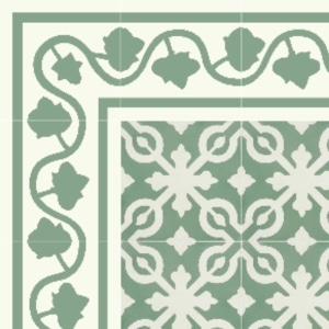 Angle de frise carreaux de ciment rouge et noir - Ligerio